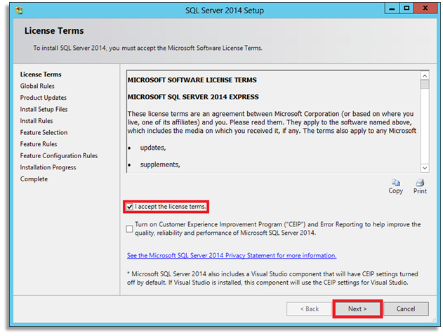 3601 Installing Microsoft SQL Server Express